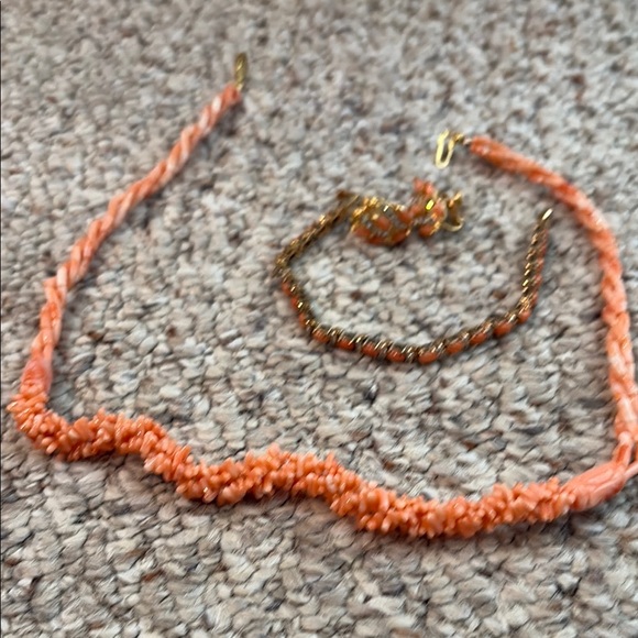 Jewelry | Orange And Gold Beaded Necklace Set | Poshmark
